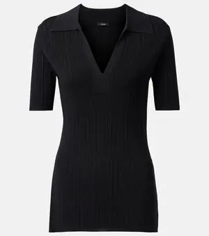 JOSEPH Ribbed-knit Polo Shirt