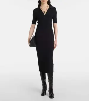 JOSEPH Ribbed-knit Polo Shirt