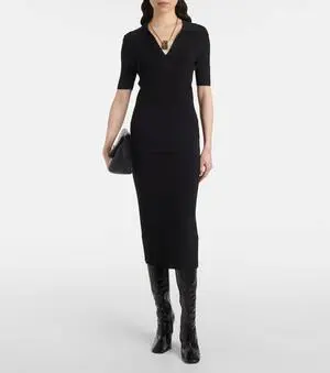JOSEPH Ribbed Knit Polo Shirt