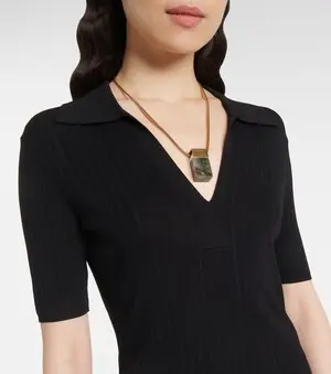 JOSEPH Ribbed Knit Polo Shirt