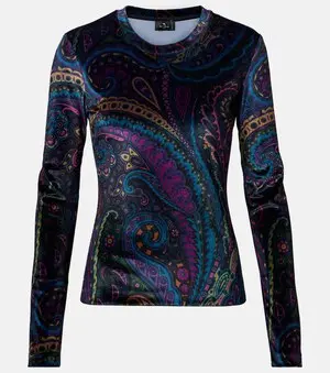 Etro Paisley Jersey Top - Blue