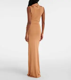 AYA MUSE Draped Semi-sheer Maxi Skirt