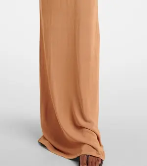 AYA MUSE Draped Semi-sheer Maxi Skirt
