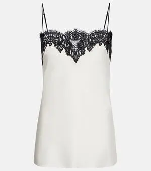 Stella McCartney Lace-trimmed Satin Camisole - White