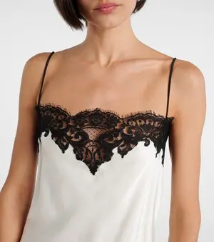 Stella McCartney Lace-trimmed Satin Camisole - White