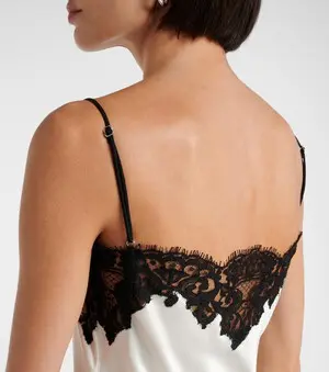 Stella McCartney Lace-trimmed Satin Camisole - White