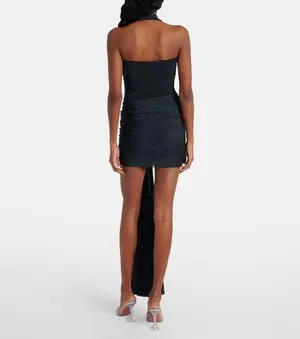 AYA MUSE Gathered Lamé Minidress - Blue