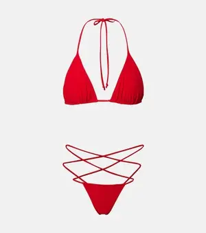 Norma Kamali Criss Cross Bikini - Red