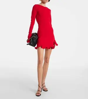 SAME Ruffled Knitted Minidress