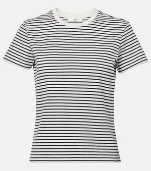 FRAME Striped Organic Cotton T-shirt - Black