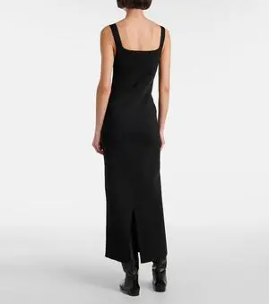 Khaite Dixi Knitted Midi Dress - Black