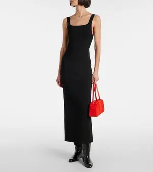 Khaite Dixi Knitted Midi Dress - Black