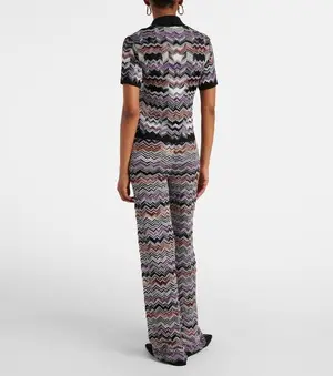 Missoni Zigzag Knitted Polo Shirt