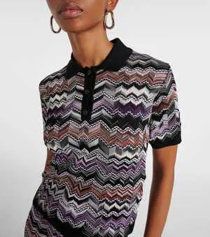 Missoni Zigzag Knitted Polo Shirt