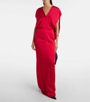 Stella McCartney Draped Satin Gown - Red