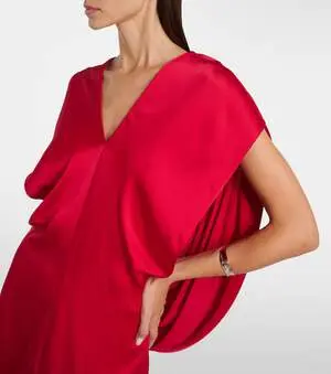 Stella McCartney Draped Satin Gown - Red