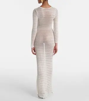 AYA MUSE Sheer Crochet Maxi Dress