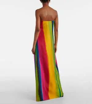Christopher Esber Aura Striped Silk Satin Maxi Dress - Multicoloured