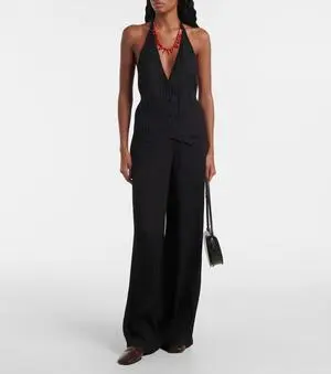 JOSEPH Suez Pleated Halterneck Vest - Black