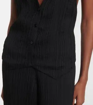 JOSEPH Suez Pleated Halterneck Vest - Black