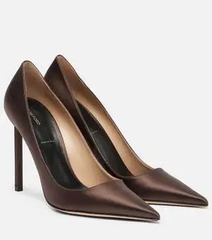 TOM FORD Betty 105 Satin Pumps - Brown