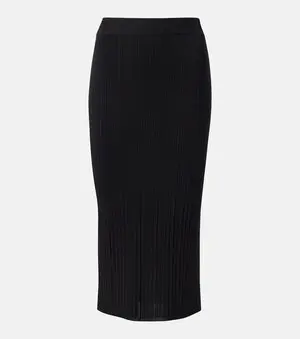 JOSEPH Ribbed-knit Midi Skirt - Black