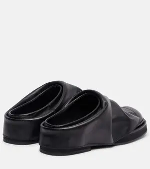 Attico Mini Robin Leather Mules - Black