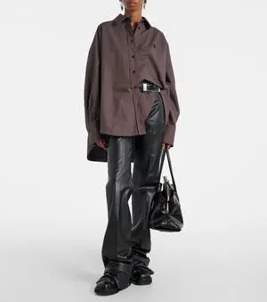Attico Mini Robin Leather Mules - Black