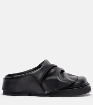 Attico Mini Robin Leather Mules - Black