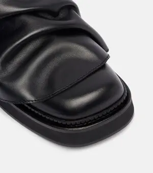 Attico Mini Robin Leather Mules - Black