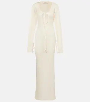 BANANHOT Kyle Sequin Knit Maxi Dress - Yellow