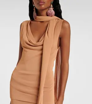 AYA MUSE Draped Scarf-detail Top