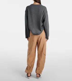 GANNI Logo Wool-blend Sweater - Grey