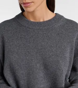 GANNI Logo Wool-blend Sweater - Grey