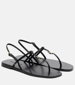 Proenza Schouler Monogram Leather Thong Sandals - White