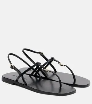 Proenza Schouler Monogram Leather Thong Sandals - White