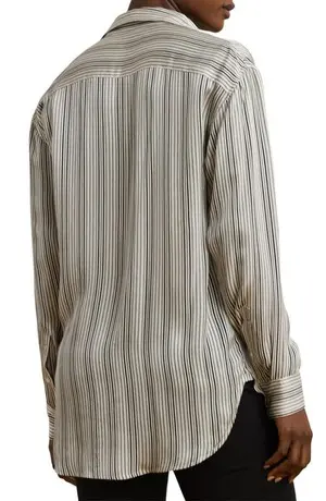 Ralph Lauren Stripe Relaxed-fit Satin Button-up Shirt