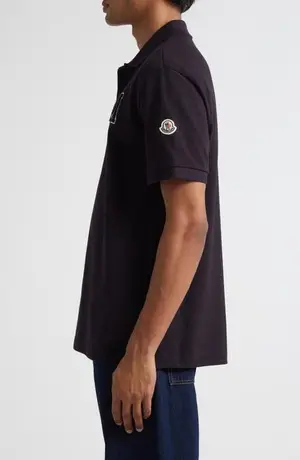 Moncler Varsity Monogram Cotton Piqué Polo