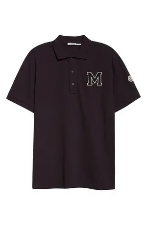Moncler Varsity Monogram Cotton Piqué Polo