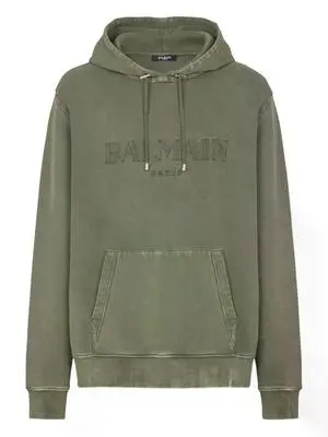 Balmain Logo-print Hoodie - Green