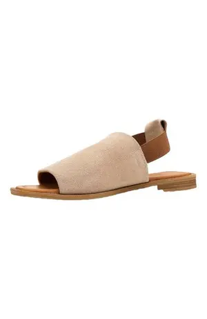 FOREVER & ALWAYS SHOES Fuela Leather Flat Sandals - Beige Suede Leather