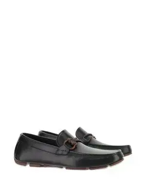 FERRAGAMO Gancini-detail Leather Loafers