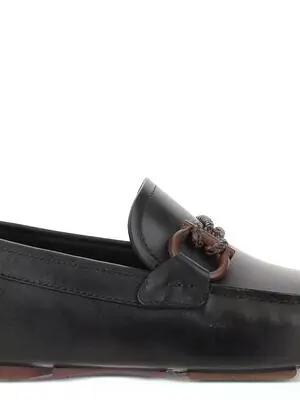 FERRAGAMO Gancini-detail Leather Loafers