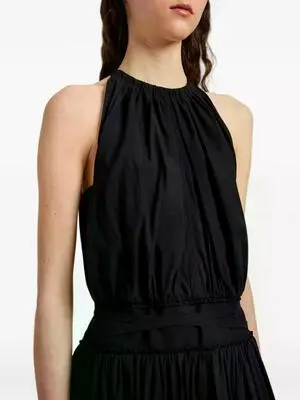 Proenza Schouler White Label Gathered Halterneck Dress - Black