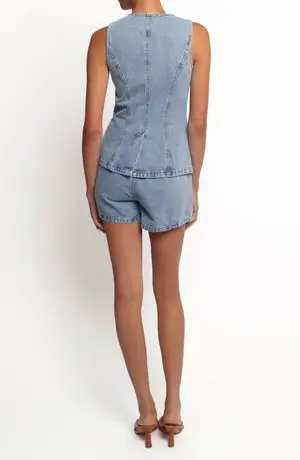 PETAL & PUP Almana Denim Vest & Shorts Set