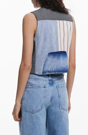 Desigual Patchwork Denim Vest