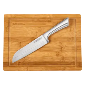 CUISINE::PRO® Damashiro® 6.5" Santoku & Board Set - Silver