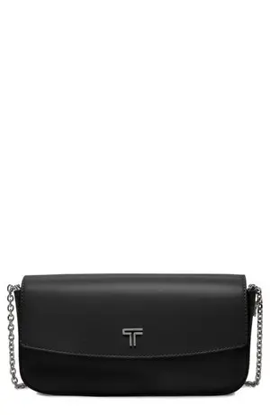 Tumi Belden Leather Wallet On A Chain - Black/ Gunmetal