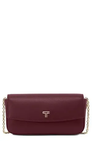 Tumi Belden Leather Wallet On A Chain Wine