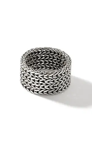John Hardy Rata Chain Wide Band Ring - Silver